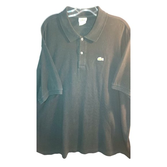 Lacoste | Shirts | Big Mens Lacoste Size 9 4x Solid Black Polo Shirt ...
